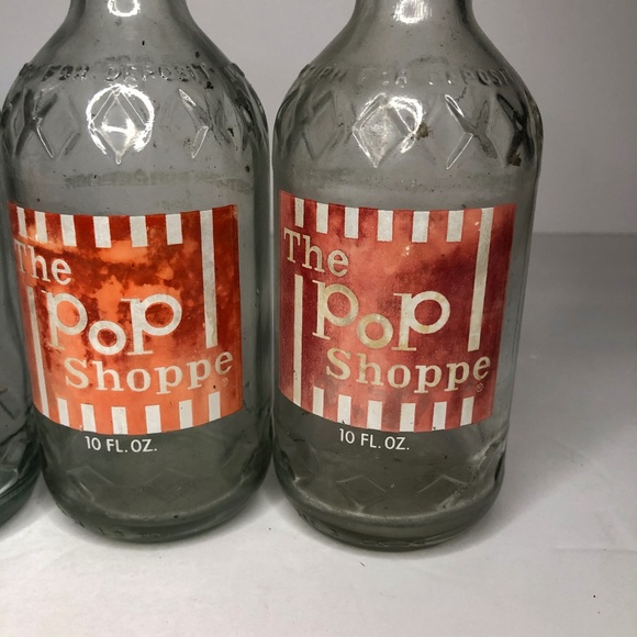 Vintage | Kitchen | Vintage Pop Shoppe Glass Soda Bottles Set Of 4 ...